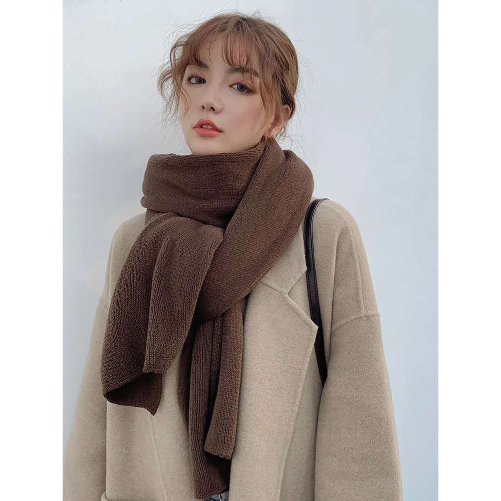 Knitted Wool Scarf Women Autumn Winter Scarves – Ilymix Accessories