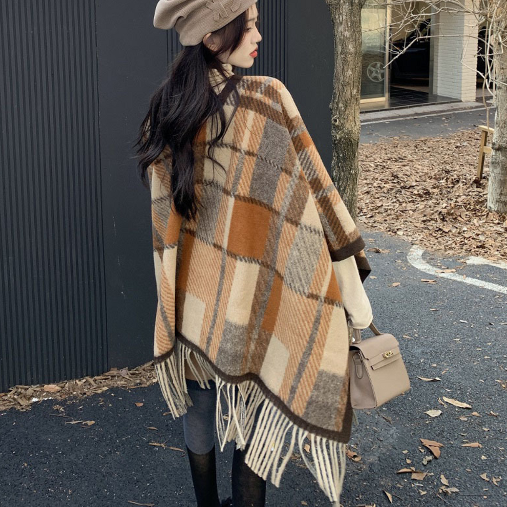 Cashmere Fringe Poncho – Ilymix Accessories