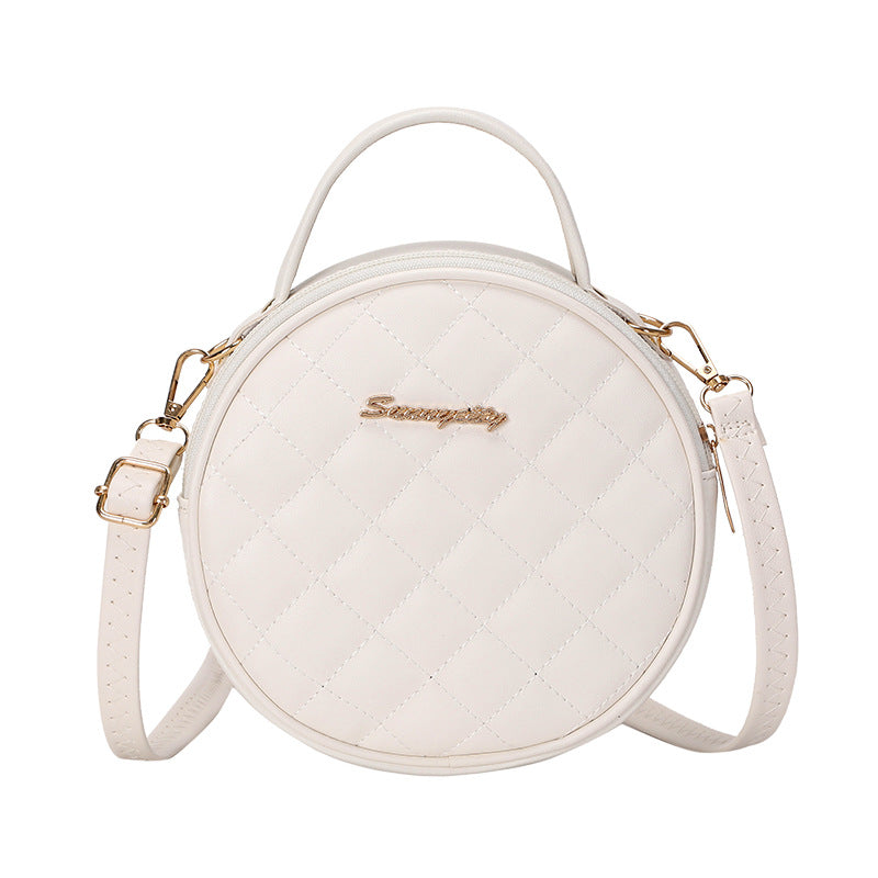 Retro Small Round Bucket Bag Handbags Messenger Bag – Ilymix Accessories