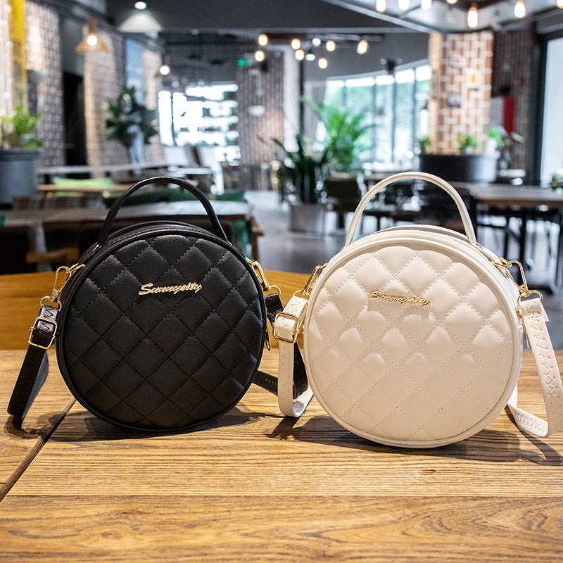 Retro Small Round Bucket Bag Handbags Messenger Bag – Ilymix Accessories