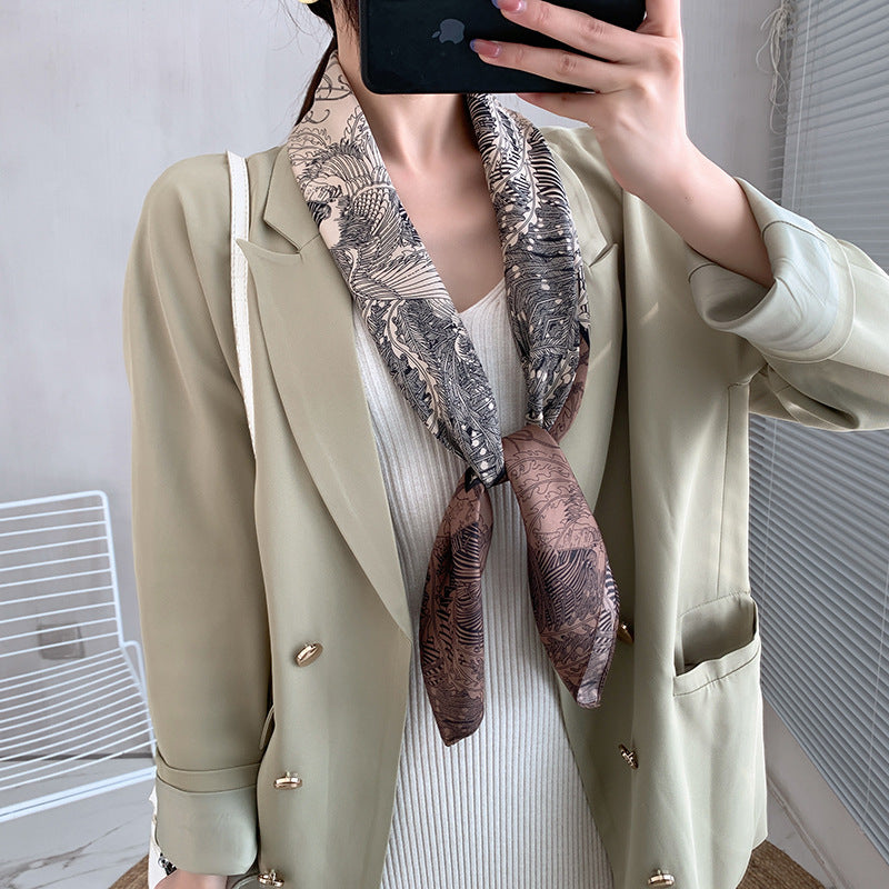 Spring Stylish Silk Scarf Retro Design Women Chic Scarf – Ilymix ...
