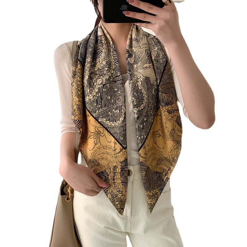 Spring Stylish Silk Scarf Retro Design Women Chic Scarf – Ilymix ...